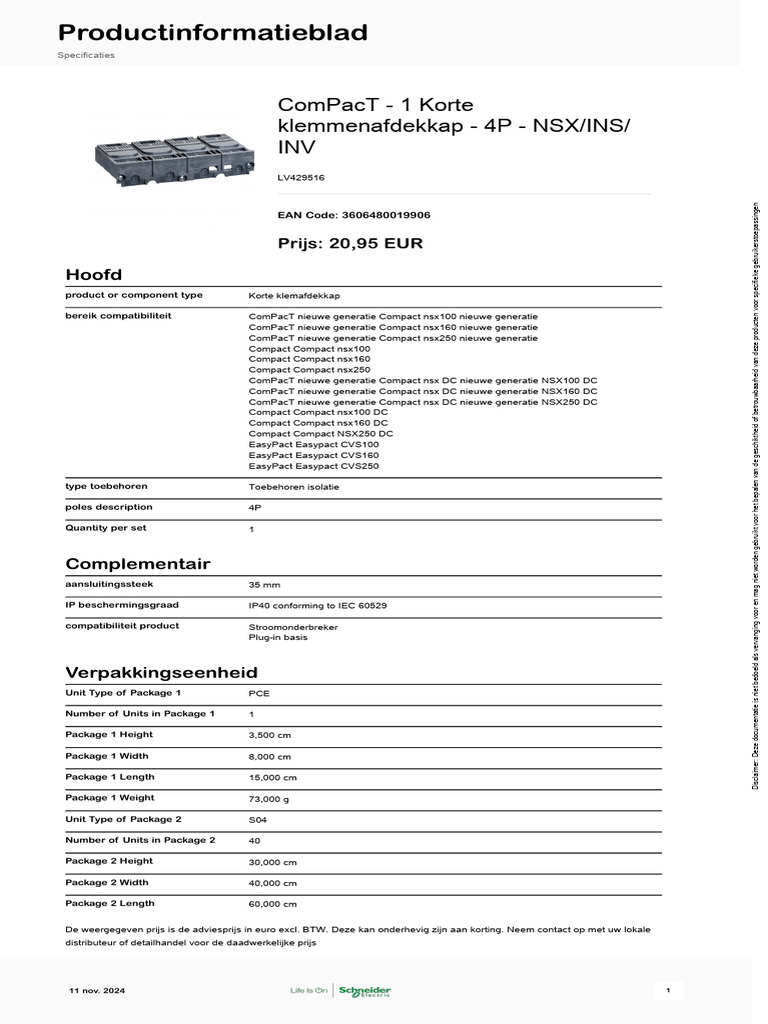 Schneider Electric - Compact-INS-INV - LV429516 | PDF