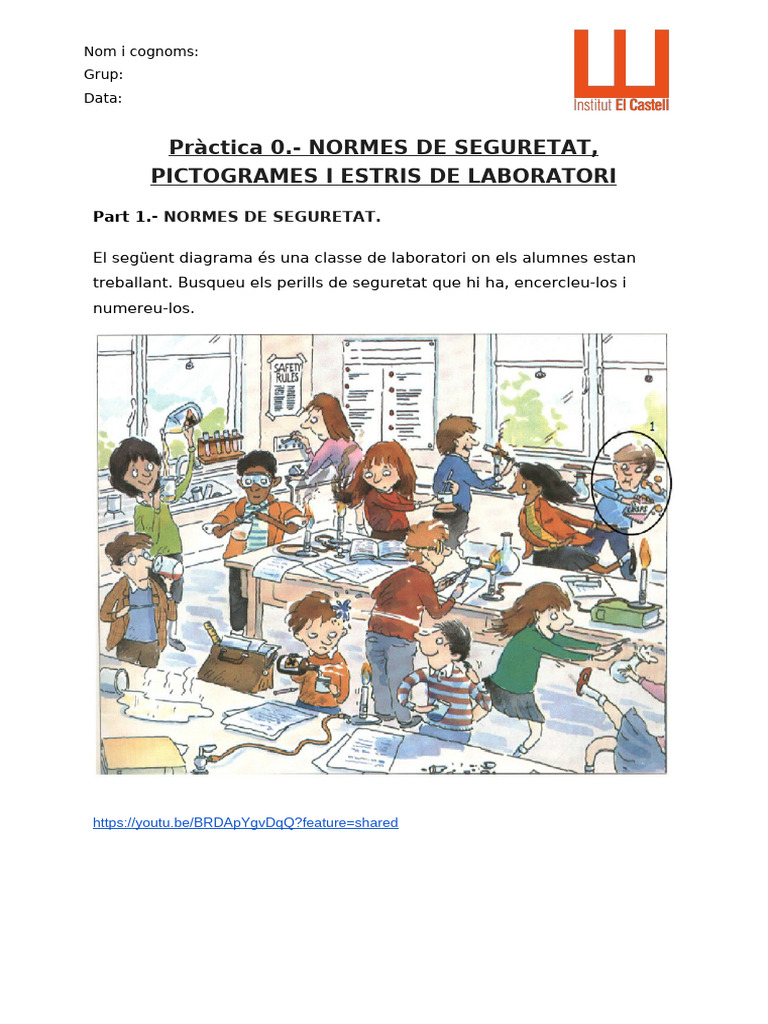 Pràctica 0. - Normes, Pictogrames de Seguretat I Estris de Laboratori | PDF