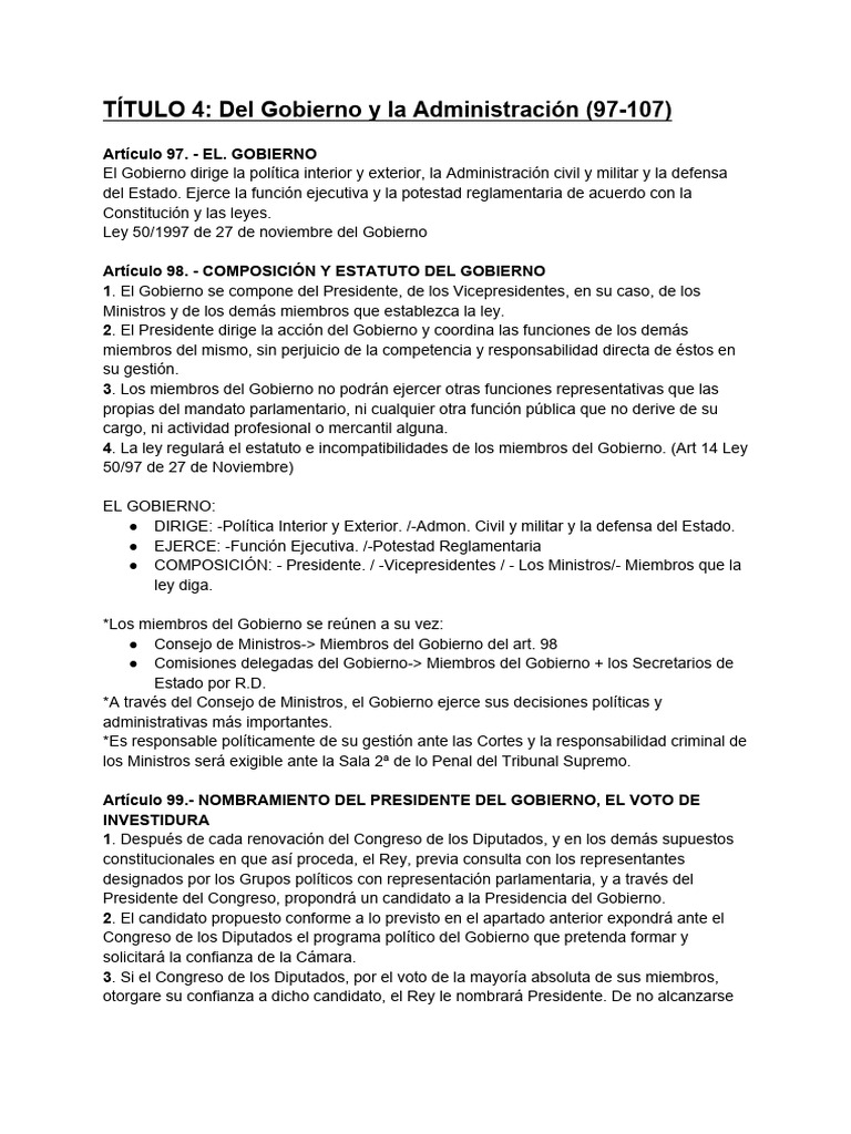 El Gobierno y La Administracion | PDF | Gobierno de españa | Gobierno