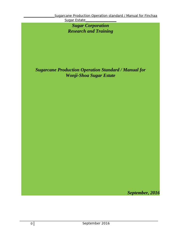 2. SOP of Wonji Sugar Factory | PDF | Plough | Sugarcane