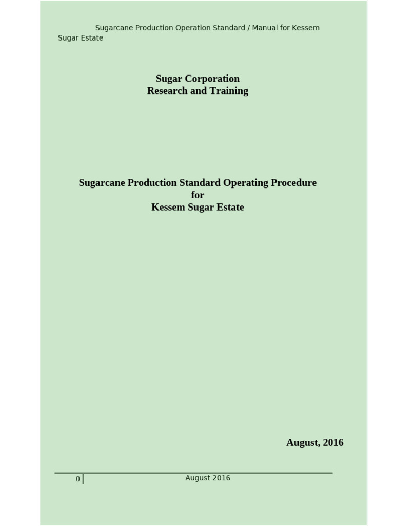 Sugarcane Production Manual for Kessem | PDF | Sugarcane | Plough