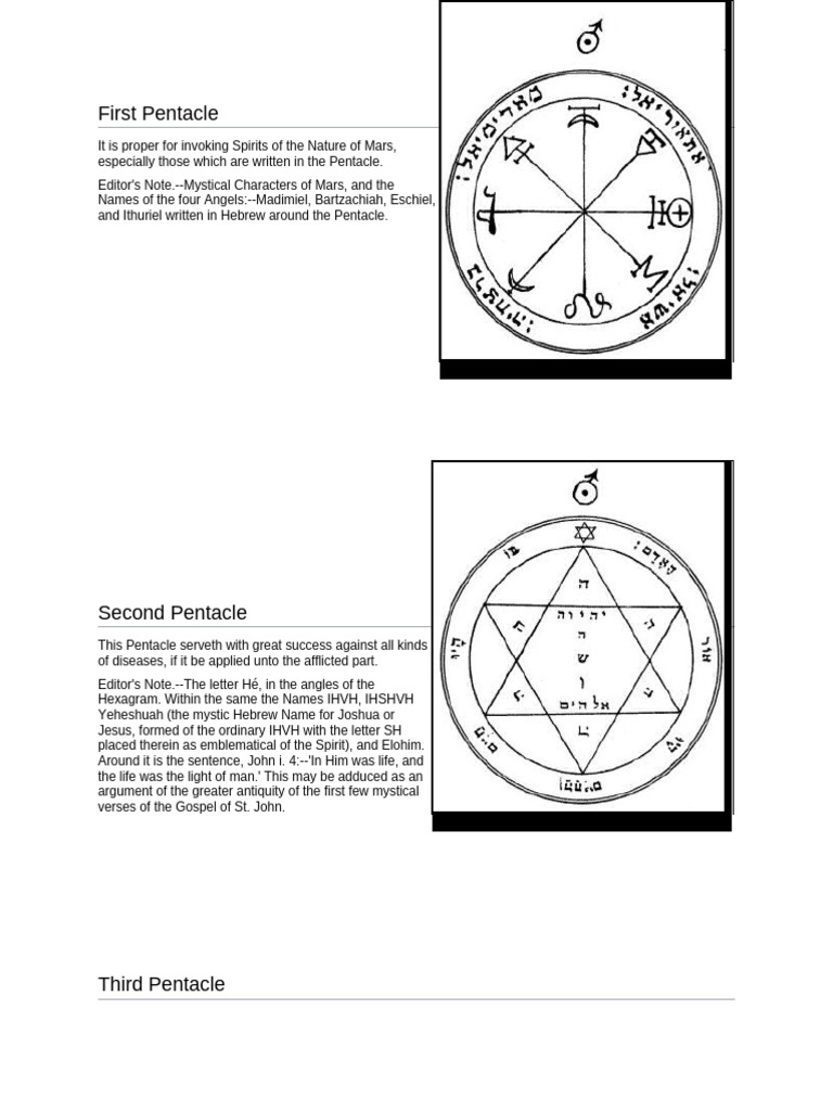 Solomon Pentacles of Mars | PDF | Religious Belief And Doctrine