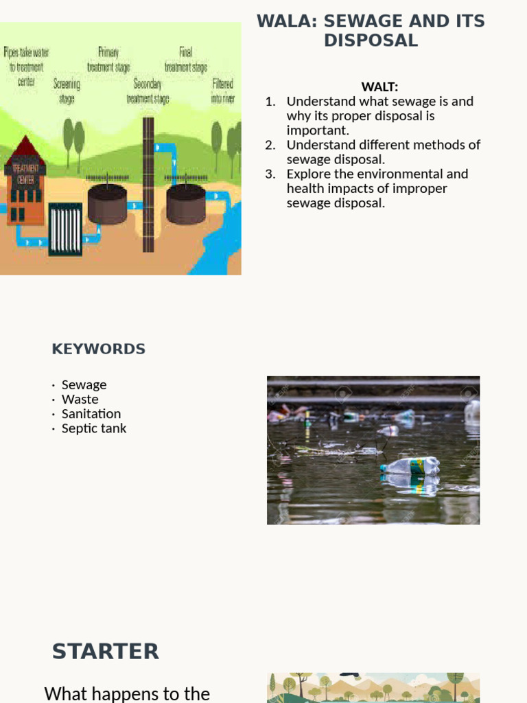 Yr 7 Week 5 First Term - Sewage and Its Disposal | PDF | Sewage | Water ...