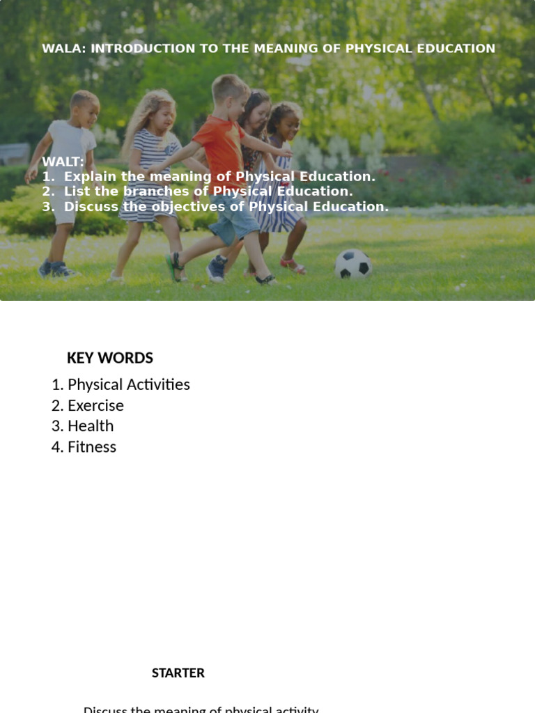 Yr 7 Week 1 First Term - Introduction To PE | PDF | Physical Education ...