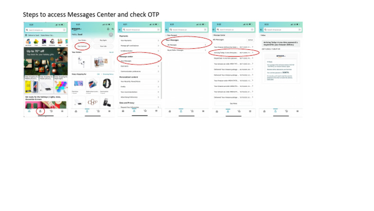 Steps To Get OTP Via Msgs Center | PDF