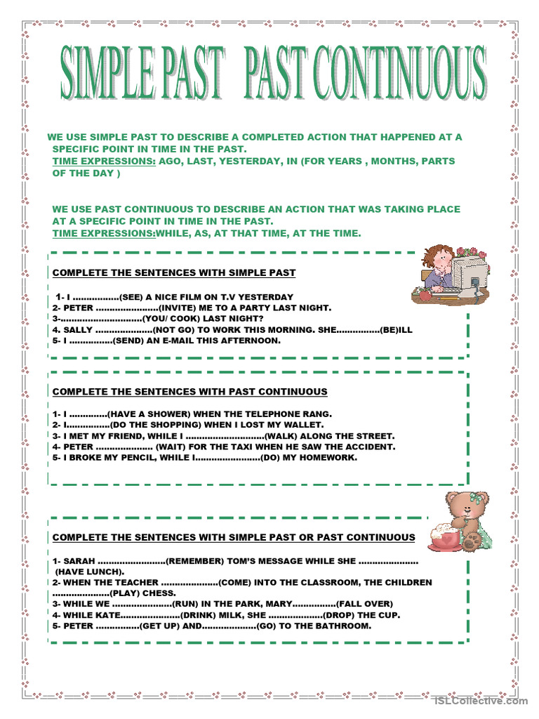 SIMPLE PAST - PAST CONTINUOUS | PDF