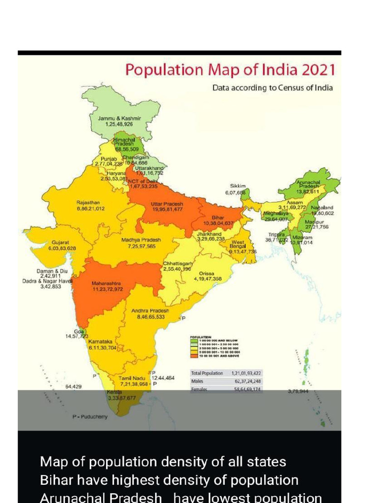 India Population Density Map 2021 | PDF