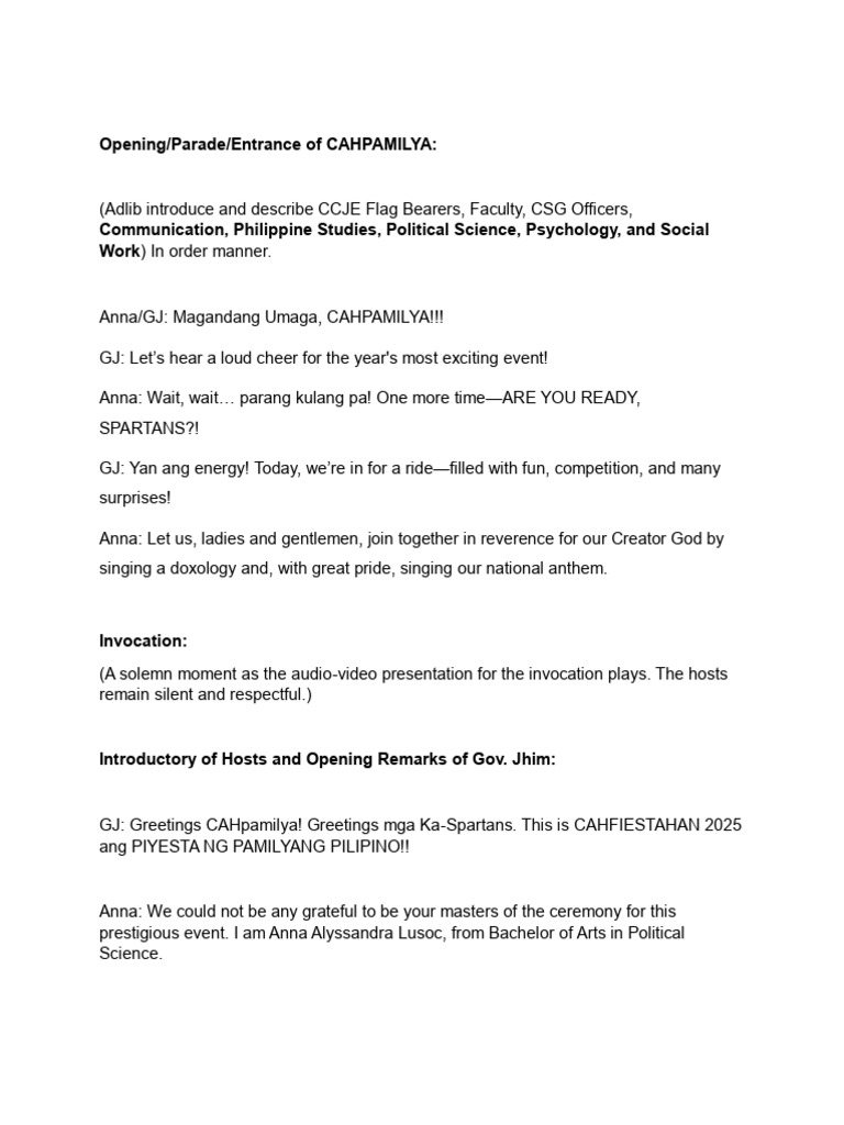 Cahfiestahan 2k25 - Script | PDF