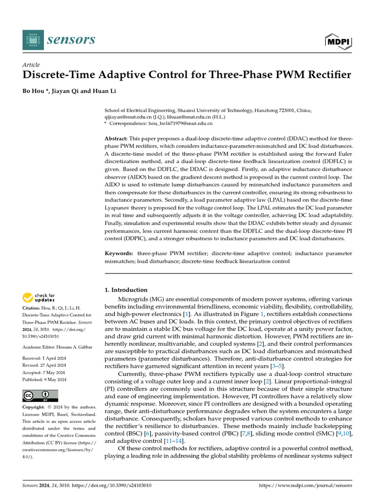 Sensors 24 03010 | PDF | Control Theory | Power Electronics