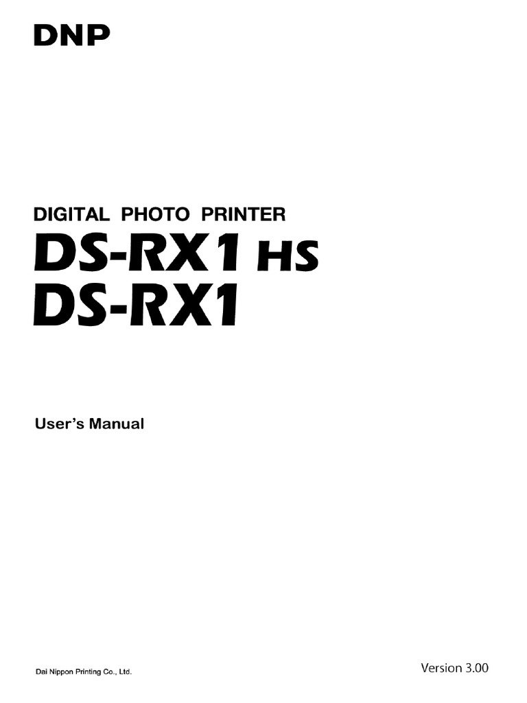 DNP-DS-RX1_DS-RX1HS_Manual_English | PDF | Electrical Connector | Printer (Computing)