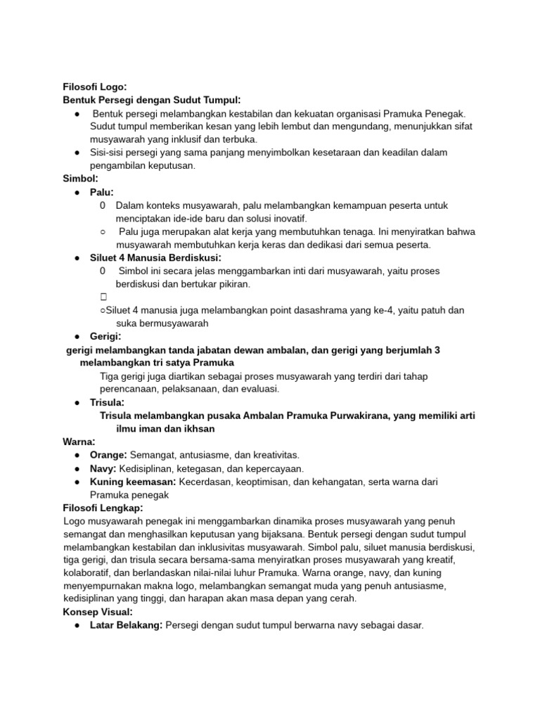 Buatkan Filosofi Logo Musyawarah Penegak Dengan Wa... - 1 | PDF