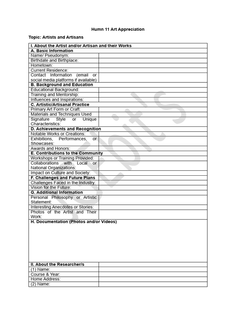 Interview Form | PDF