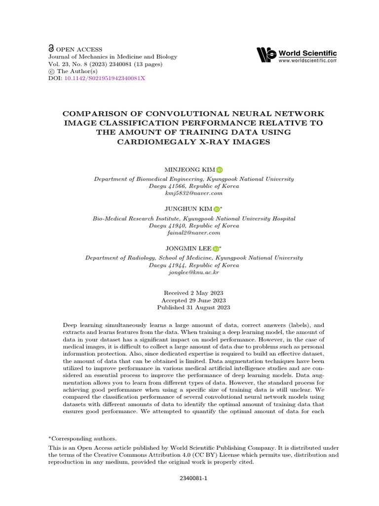 Kim Et Al 2023 Comparison of Convolutional Neural Network Image Classification Performance ...