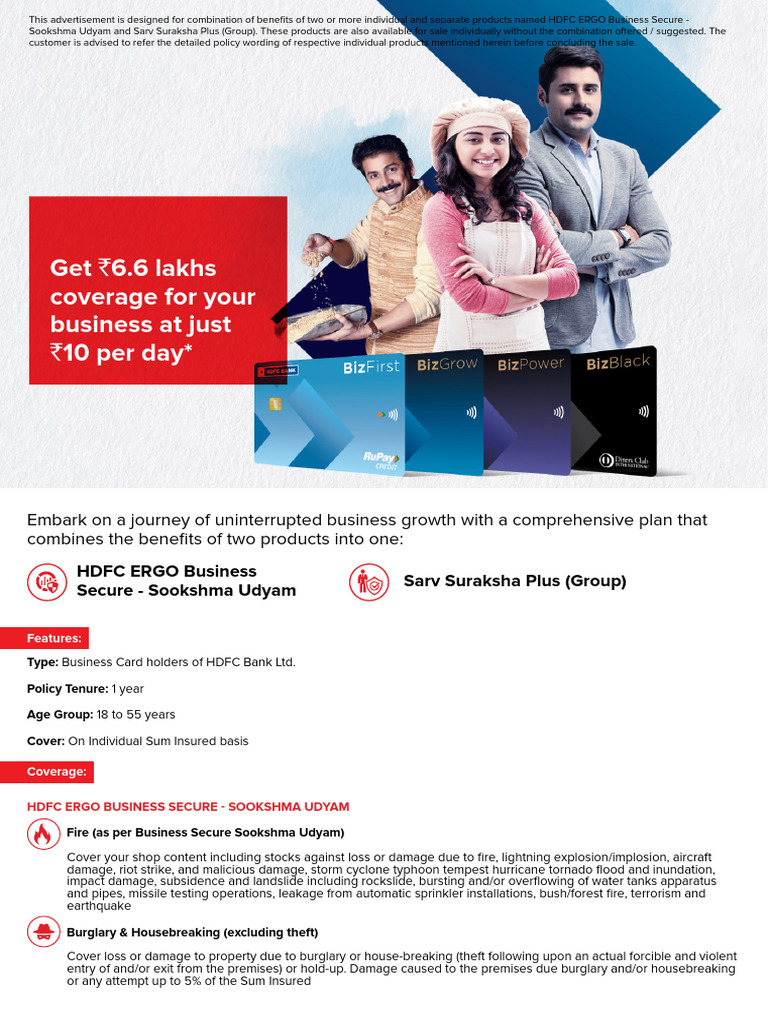 Dukaandar-Suraksha - Business Cards - HDFC Ban - 240704 - 124541 | PDF ...