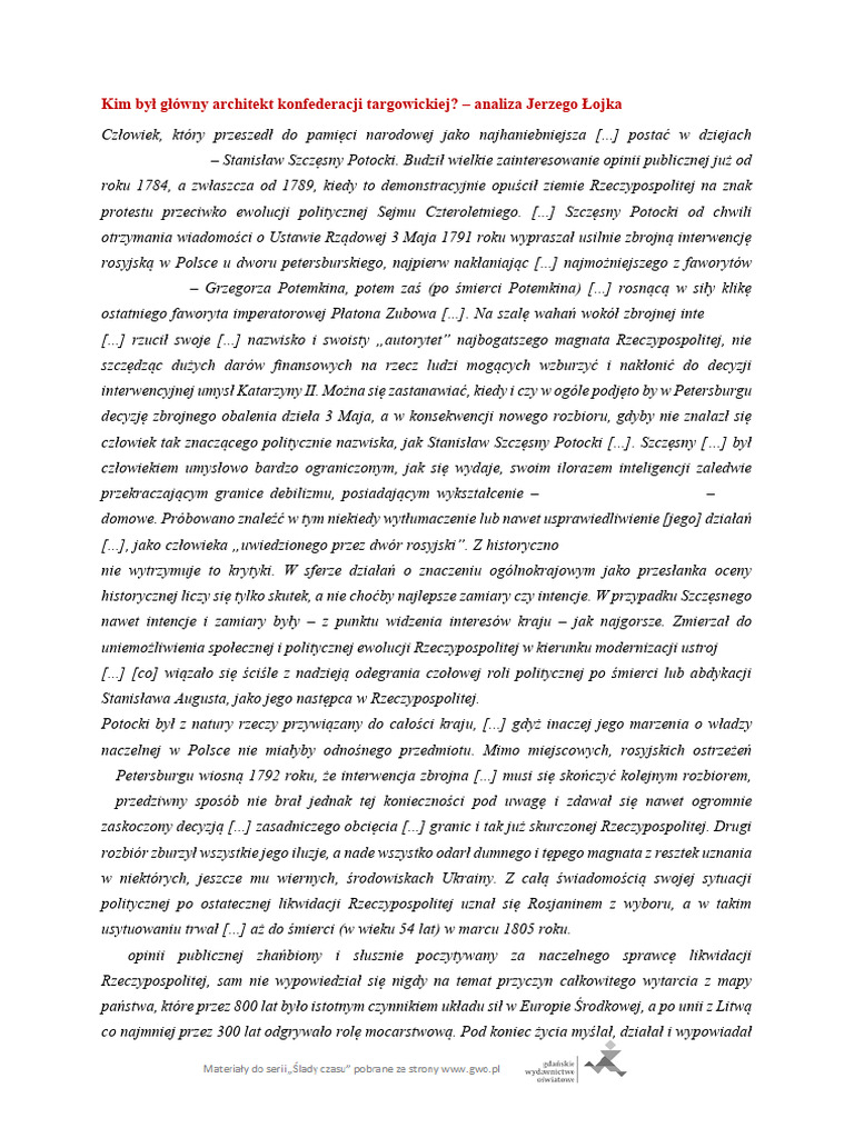 Rozdzial 39 Praca z Tekstem Kim Byl Glowny Architekt Konfederacji ...