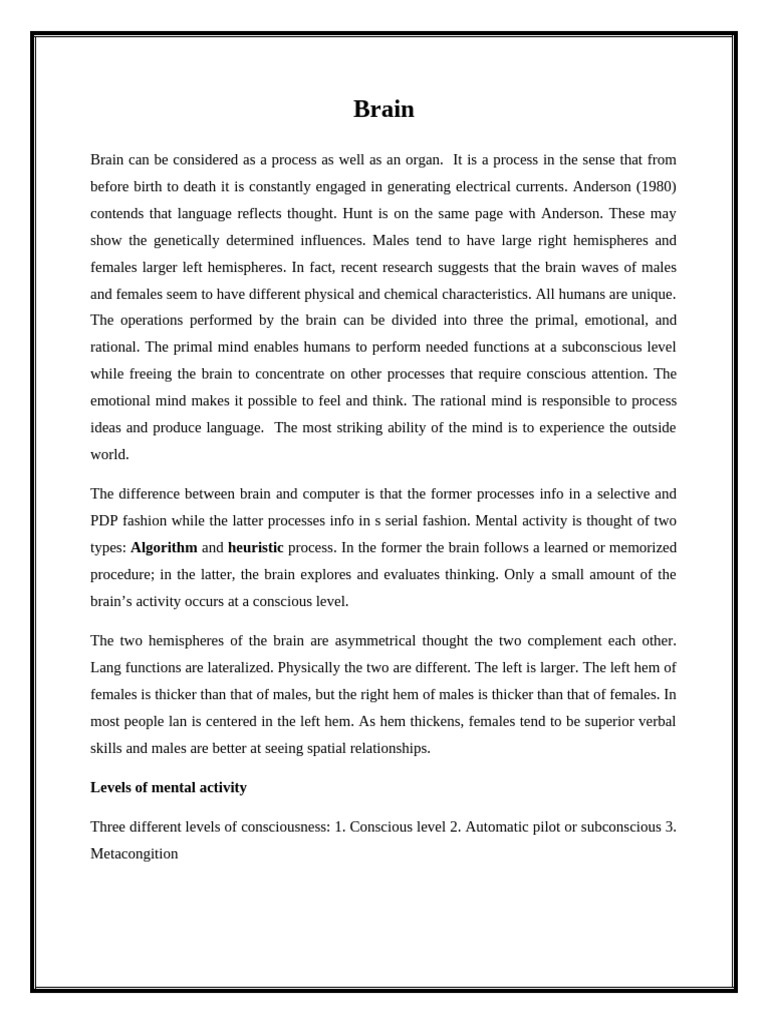 Metacognition and Brain Function Insights | PDF | Metacognition | Mind