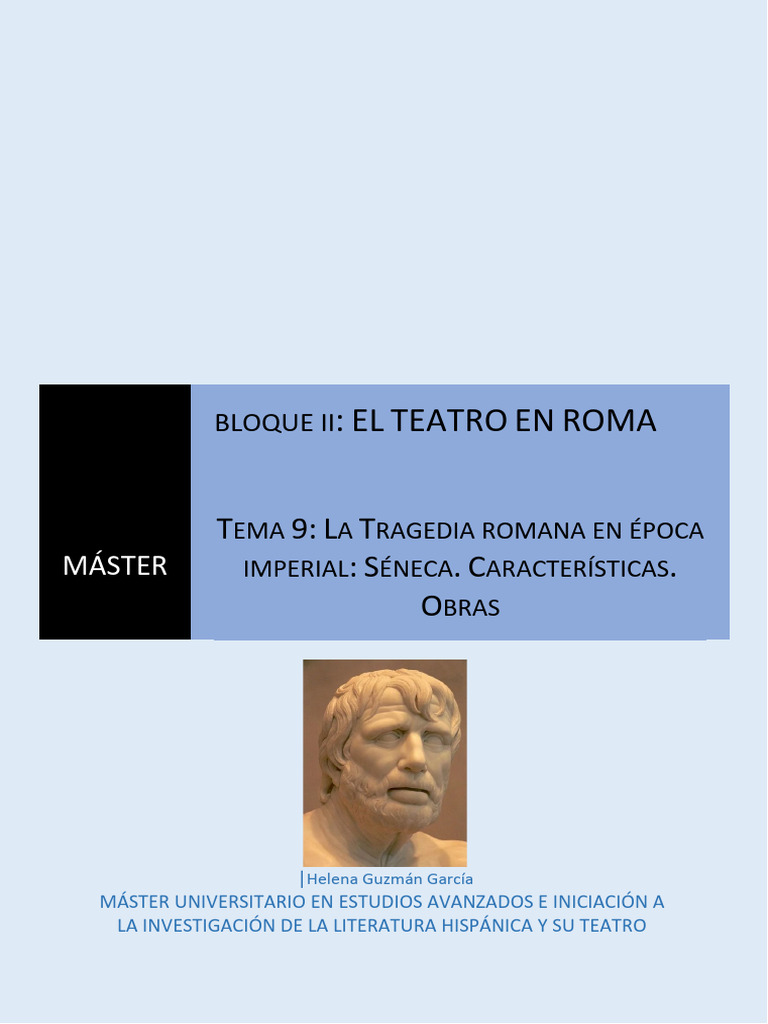 Tema 9 La Tragedia Romana en Época Imperial Seneca | PDF | Edipo | Agamenón