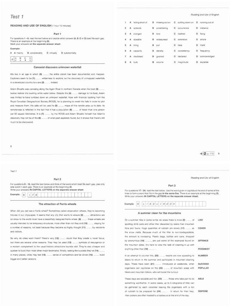 Cae Test 1 Pdf