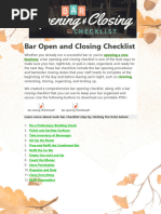 Bar Opening and Closing Checklist | PDF