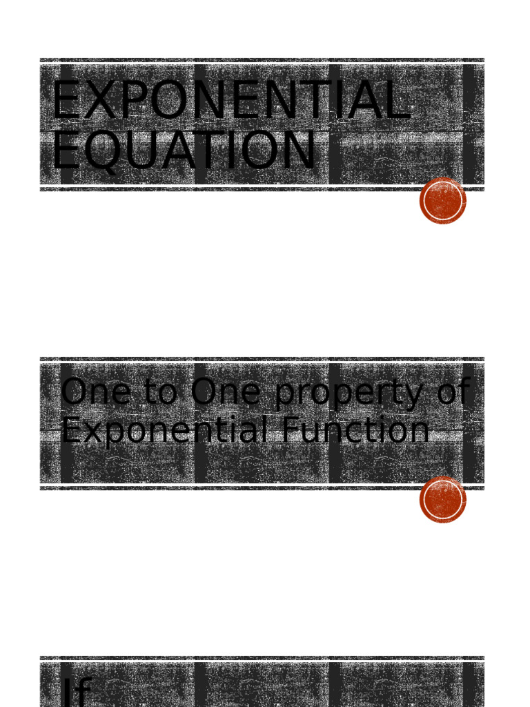 Exponential Equation | PDF