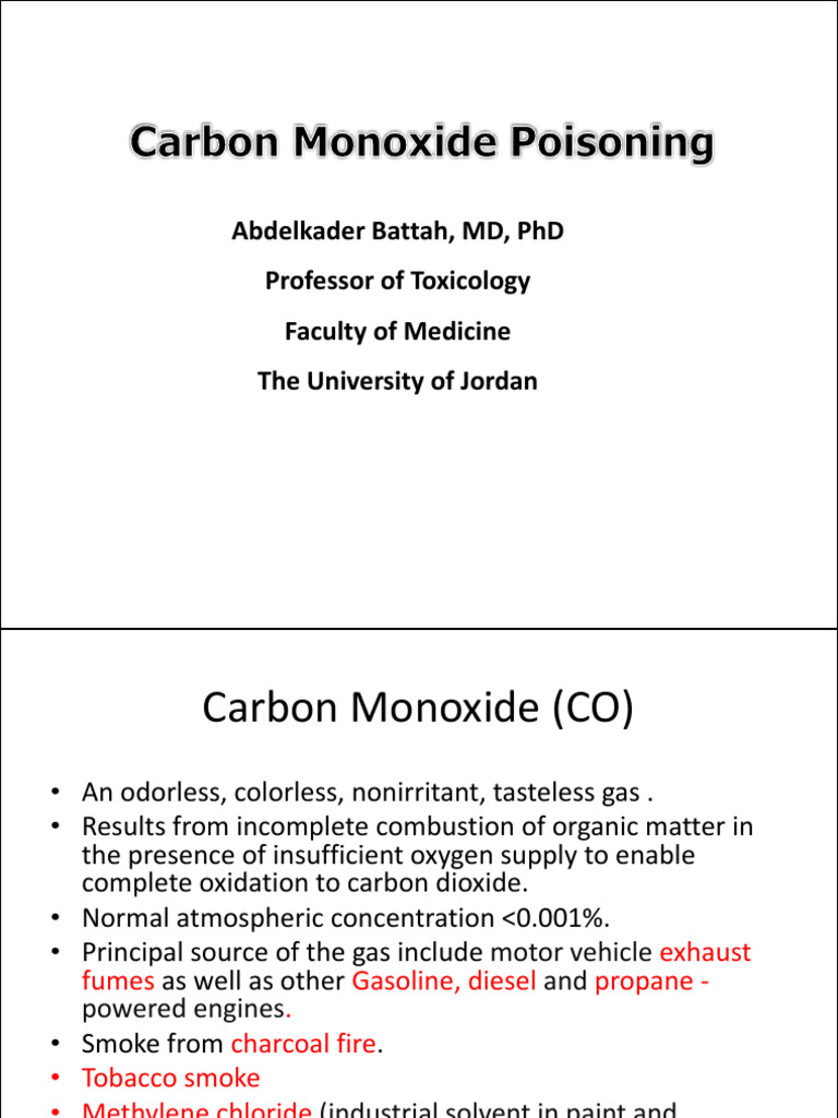 Carbon Monoxide Poisoning For Fifth Year Medical Students | PDF ...