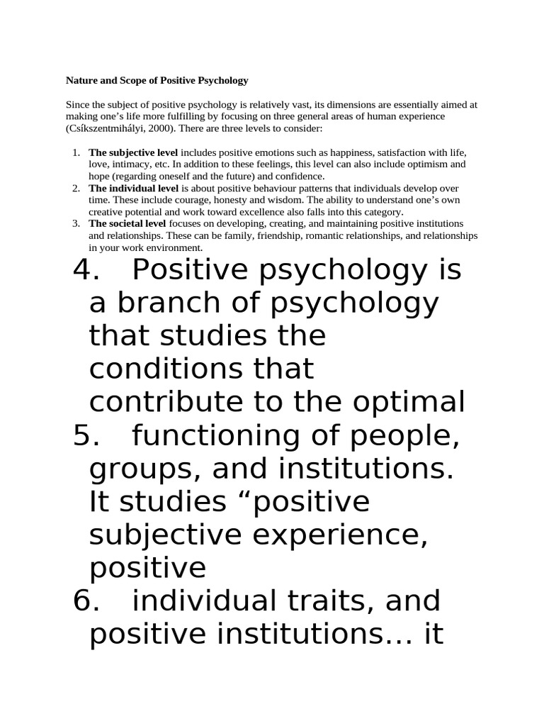 Understanding Positive Psychology Principles | PDF | Positive ...