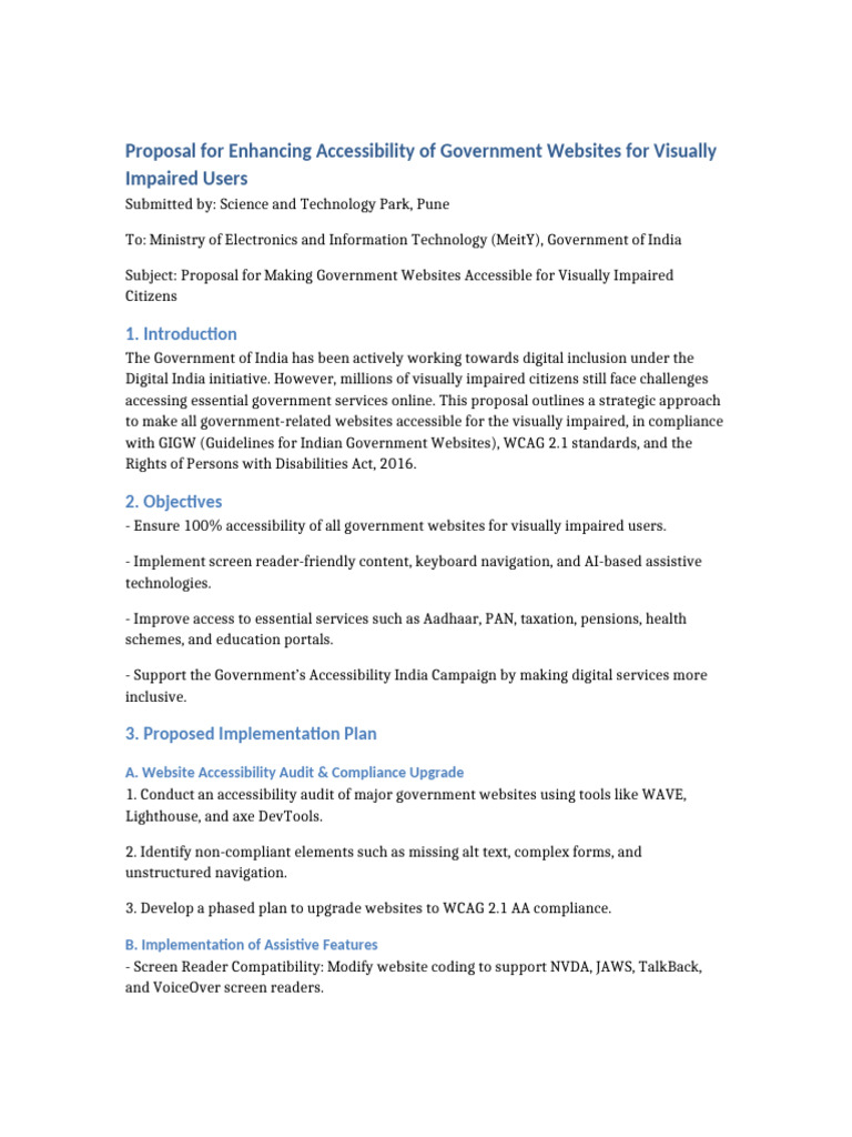 Enhancing Accessibility for Visually Impaired | PDF | Accessibility