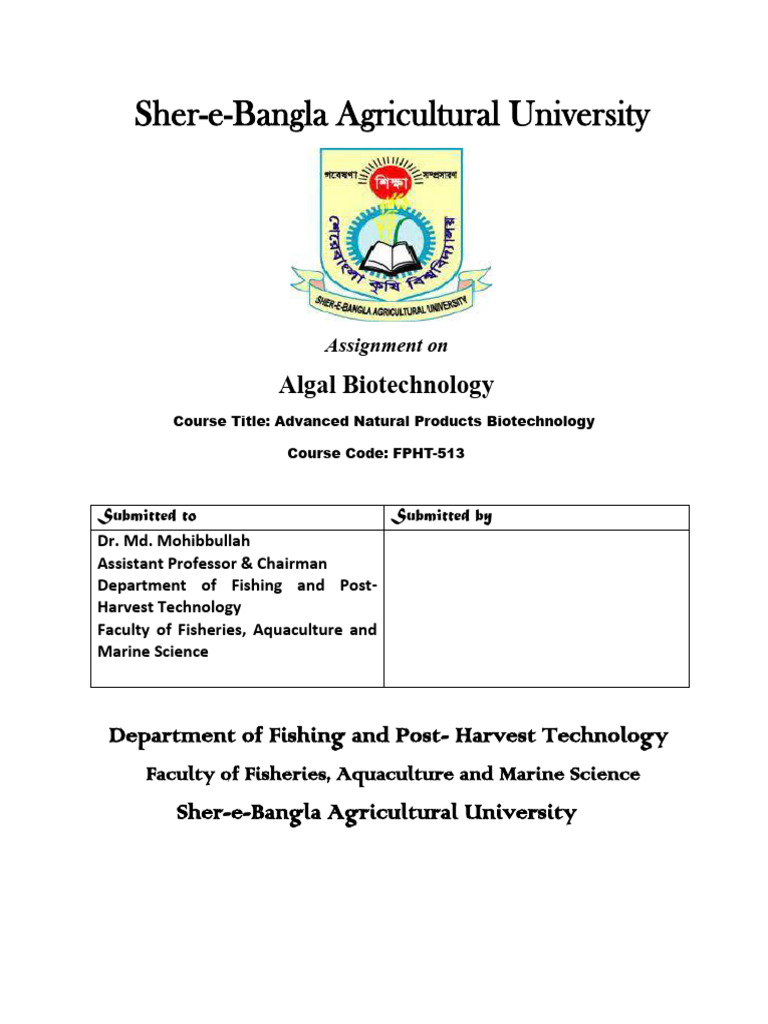 Updated Algal Biotechnology | PDF | Algae | Biotechnology