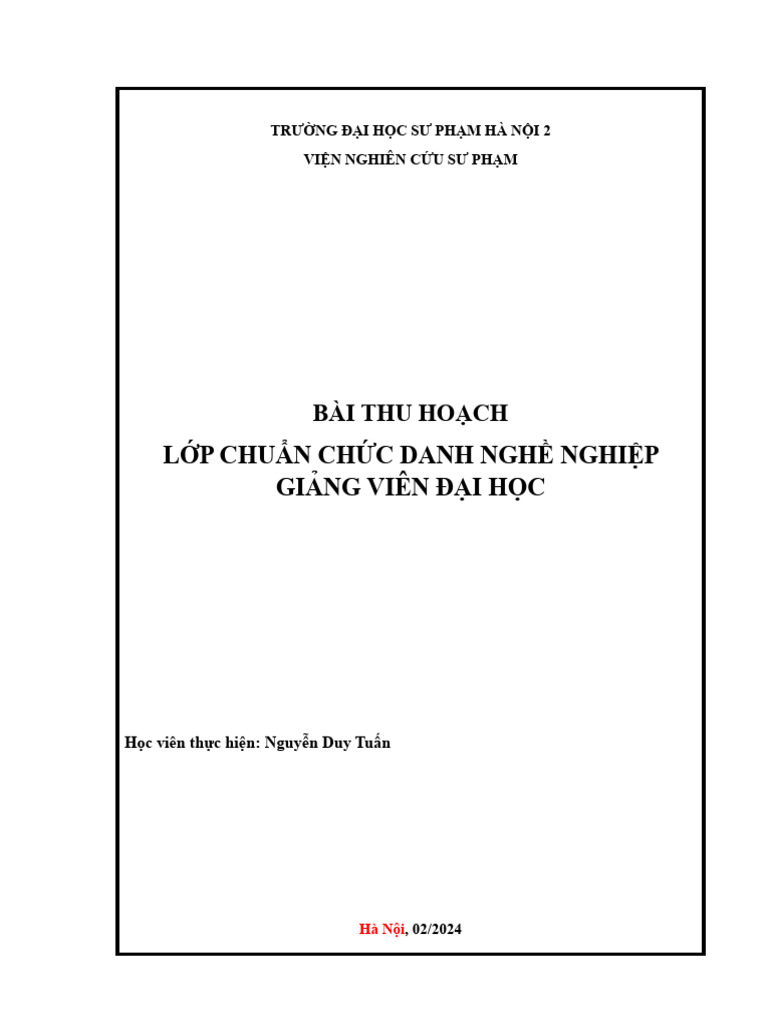 53 - Nguyễn Duy Tuấn - Bai thu hoach | PDF