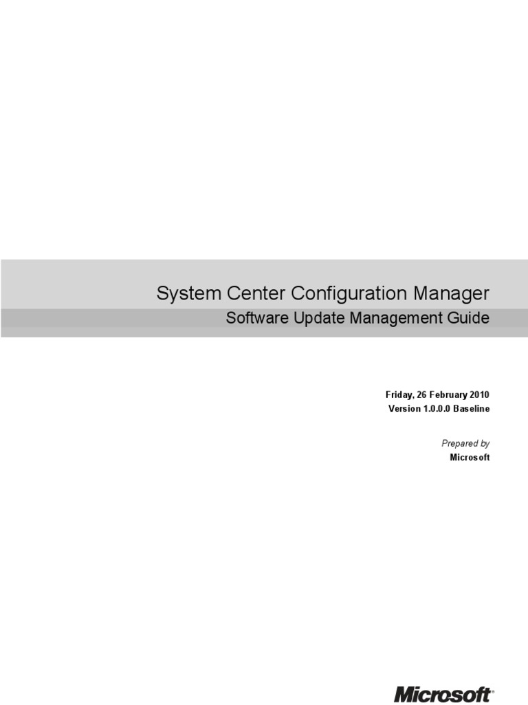 System Center Configuration Manager Software Update Management Guide ...