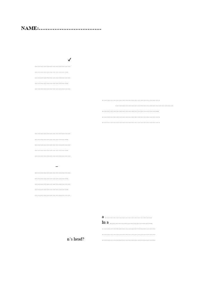 English Starters 4 Test Answer Sheet | PDF