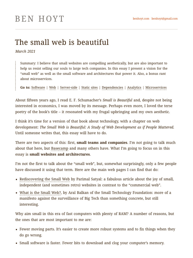 The Small Web Is Beautiful | PDF | Information Technology | Computer ...
