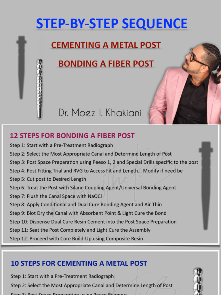 Steps in Post and Core - Fiber & Metal | PDF