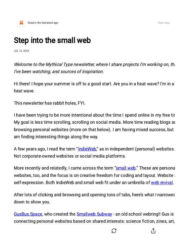 Step Into The Small Web - Mythical Type | PDF