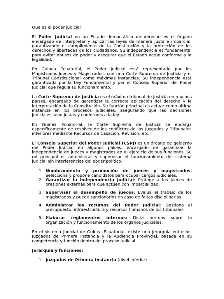 Que Es El Poder Judicial | PDF | Judicaturas | Gobierno