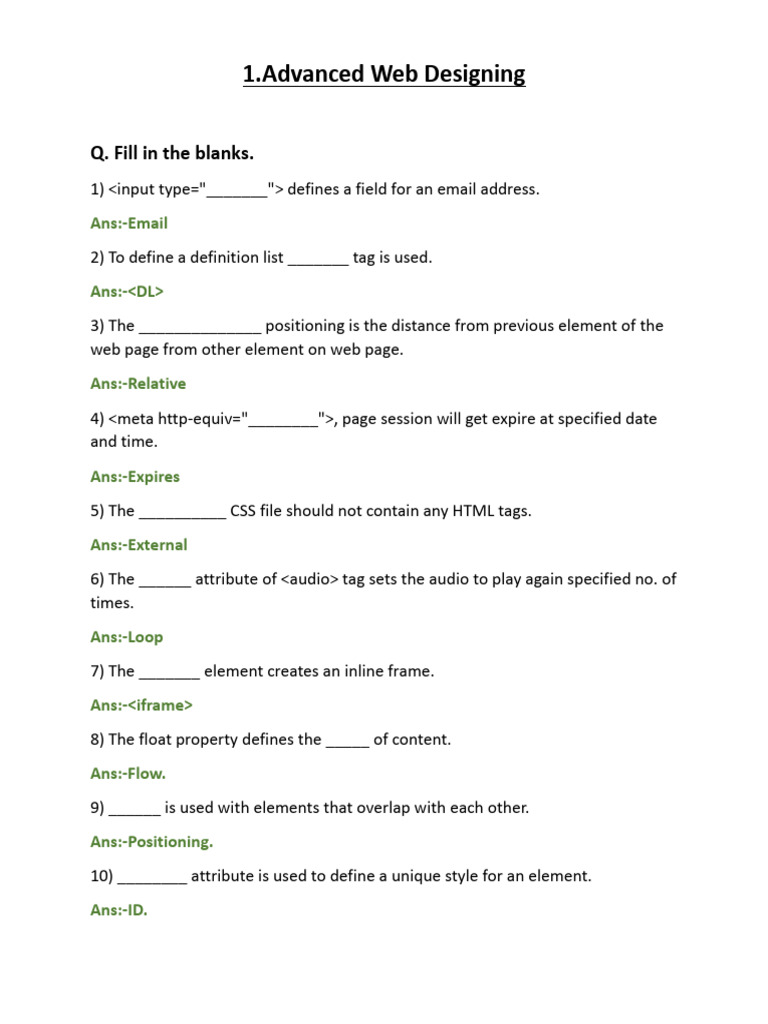 IT all imp | PDF | Html Element | Html