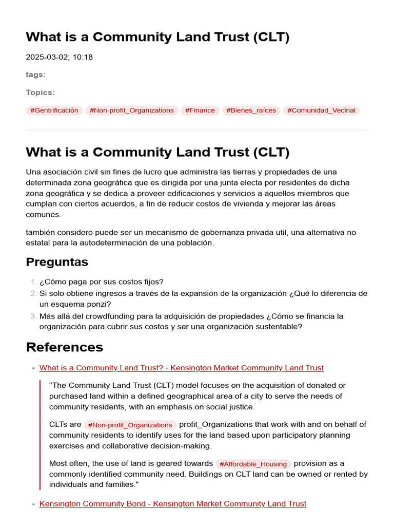 What Is A Community Land Trust (CLT) | PDF | Economies