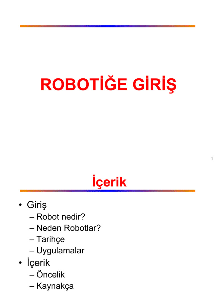 Robotik1 Giris | PDF
