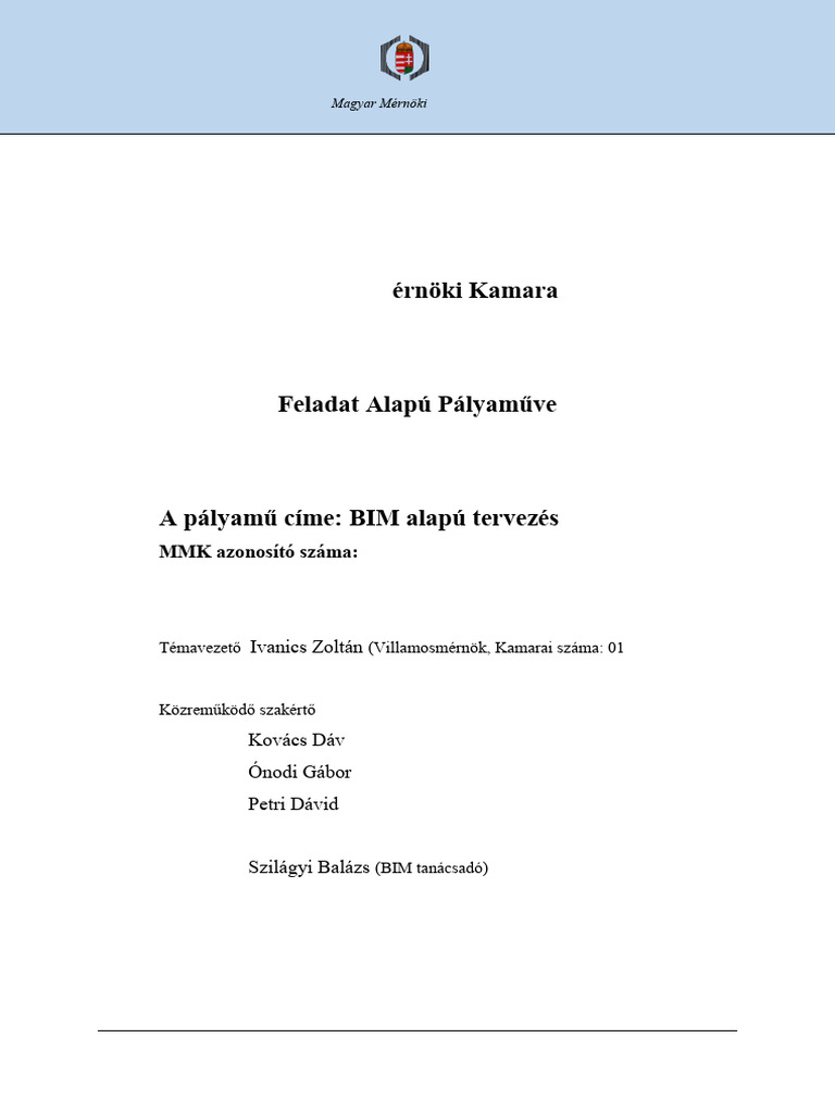 Bim alapu tervezes, Magyar mernoki kamara | PDF
