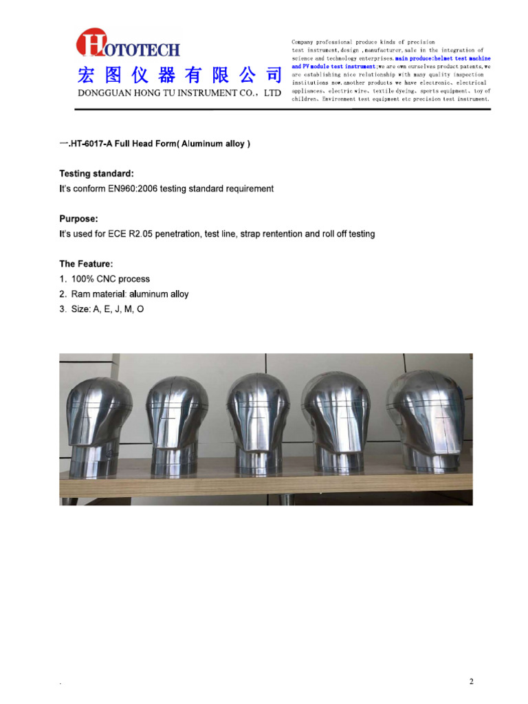 ECE R22.05 Head Fom Size | PDF