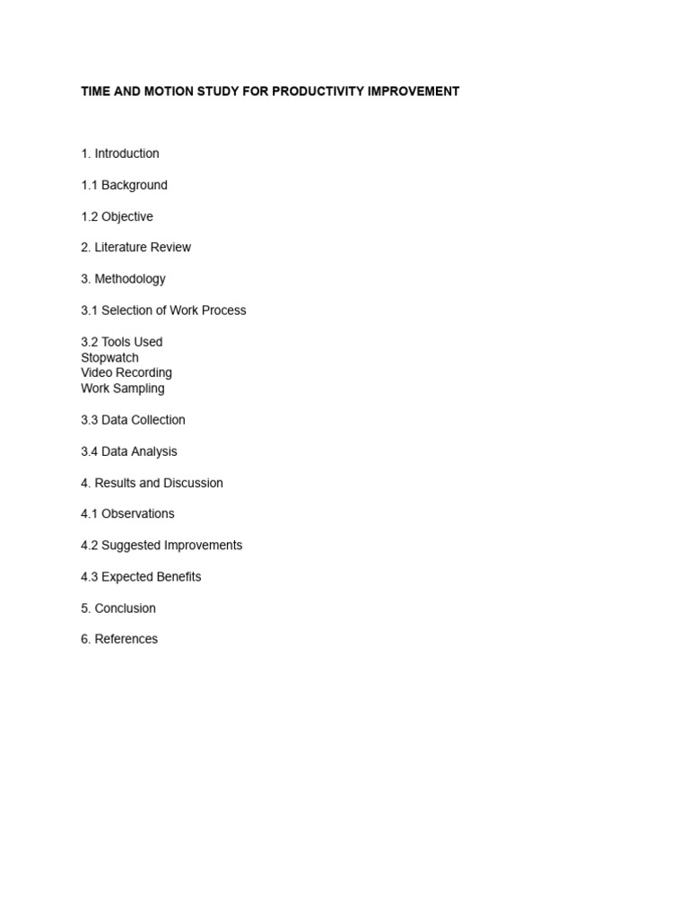 Time and Motion Study for Productivity | PDF