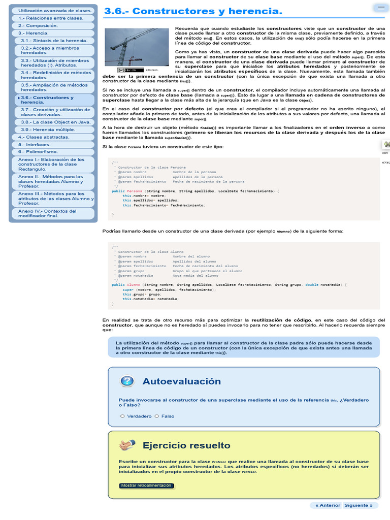 3.6.- Constructores y Herencia | PDF | Herencia (Programación Orientada a Objetos) | Constructor ...