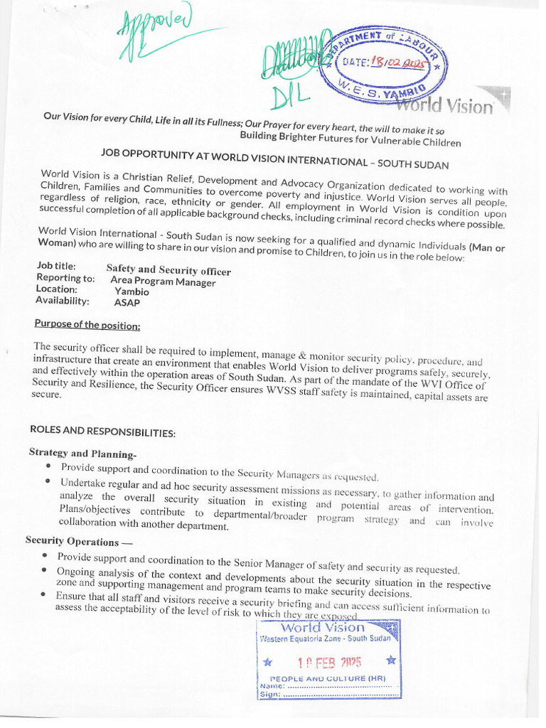 Advert - Safety and Security Officer | PDF