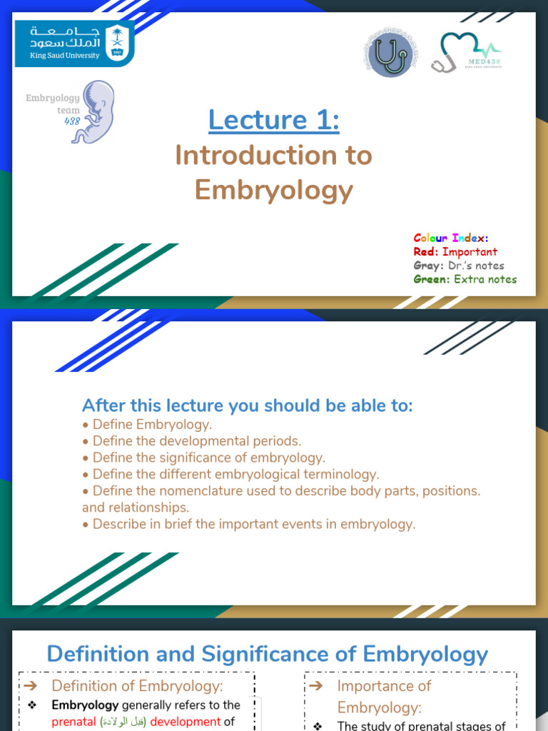 Introduction To Embryology | PDF | Biological Processes | Reproduction