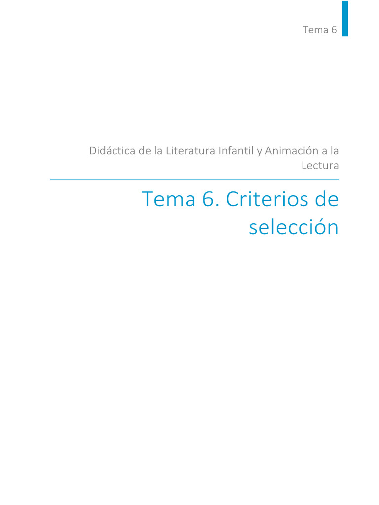Tema6didáctica de La Literatura Infantil y Animación A La Lectura | PDF | Literatura infantil ...