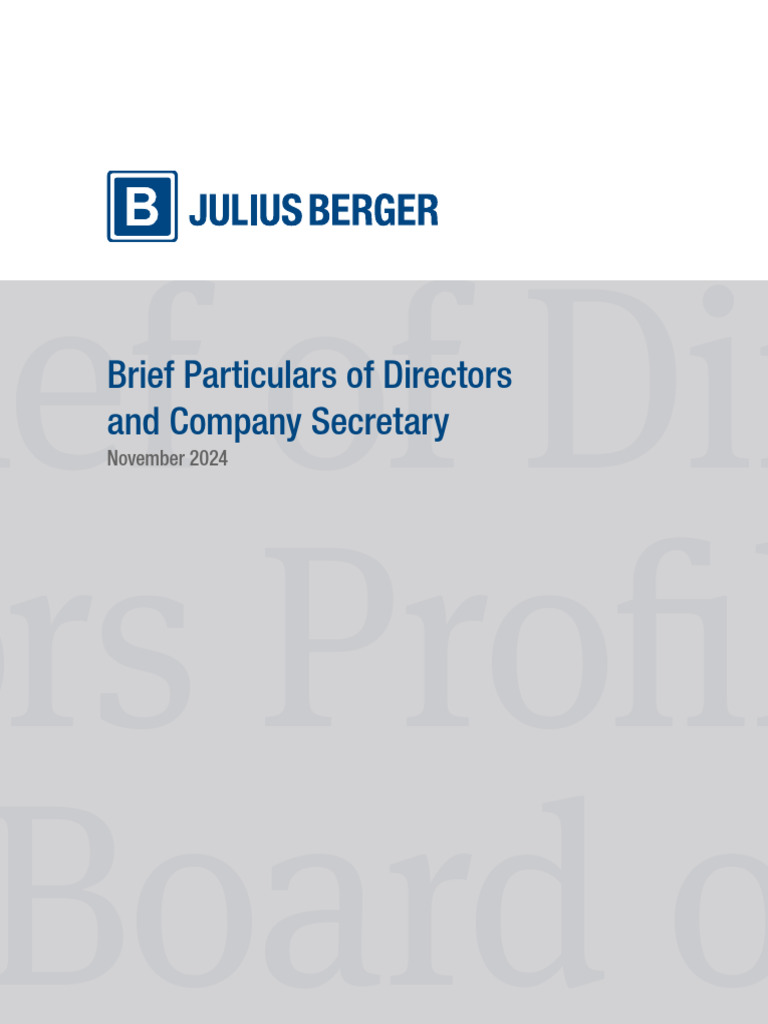 Directors and Company Secretary Profiles | PDF | Board Of Directors