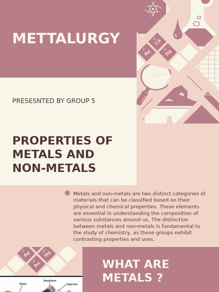 Properties of Metals and Non-Metals | PDF | Metals | Periodic Table