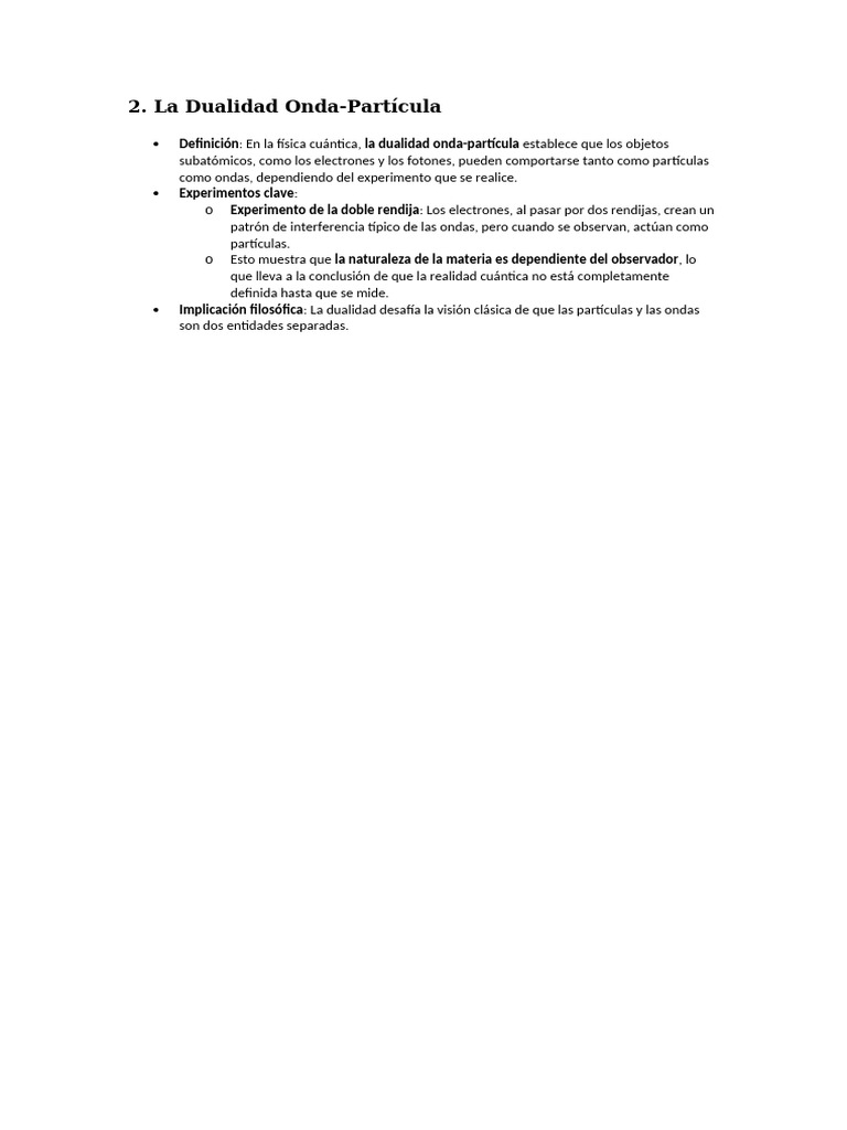 Definición La Dualidad Onda-Partícula | PDF