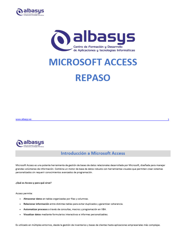 Introducción a Microsoft Access 365 | PDF | Bases de datos | Macro ...