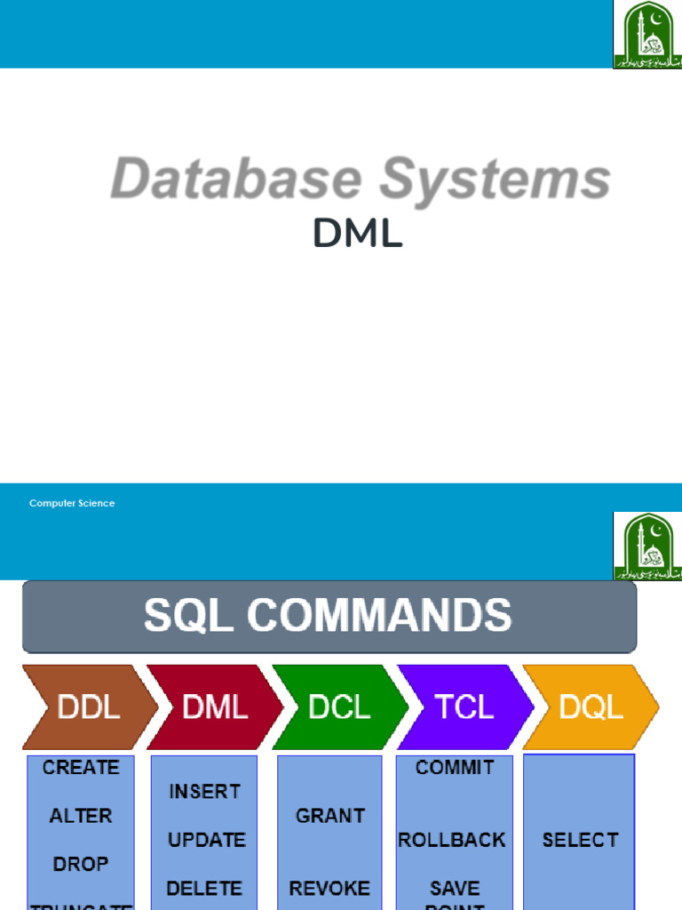 Week 10-Database Systems DBMS DML | PDF